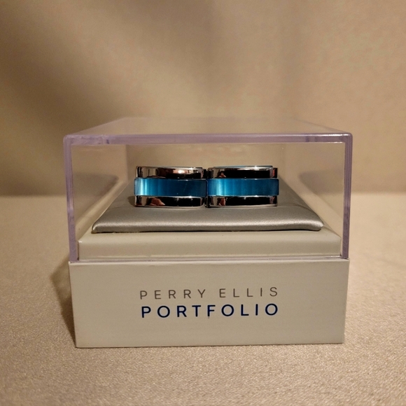 Perry Ellis | Accessories | Perry Ellis Turquoise Silver Cufflings Nwt ...